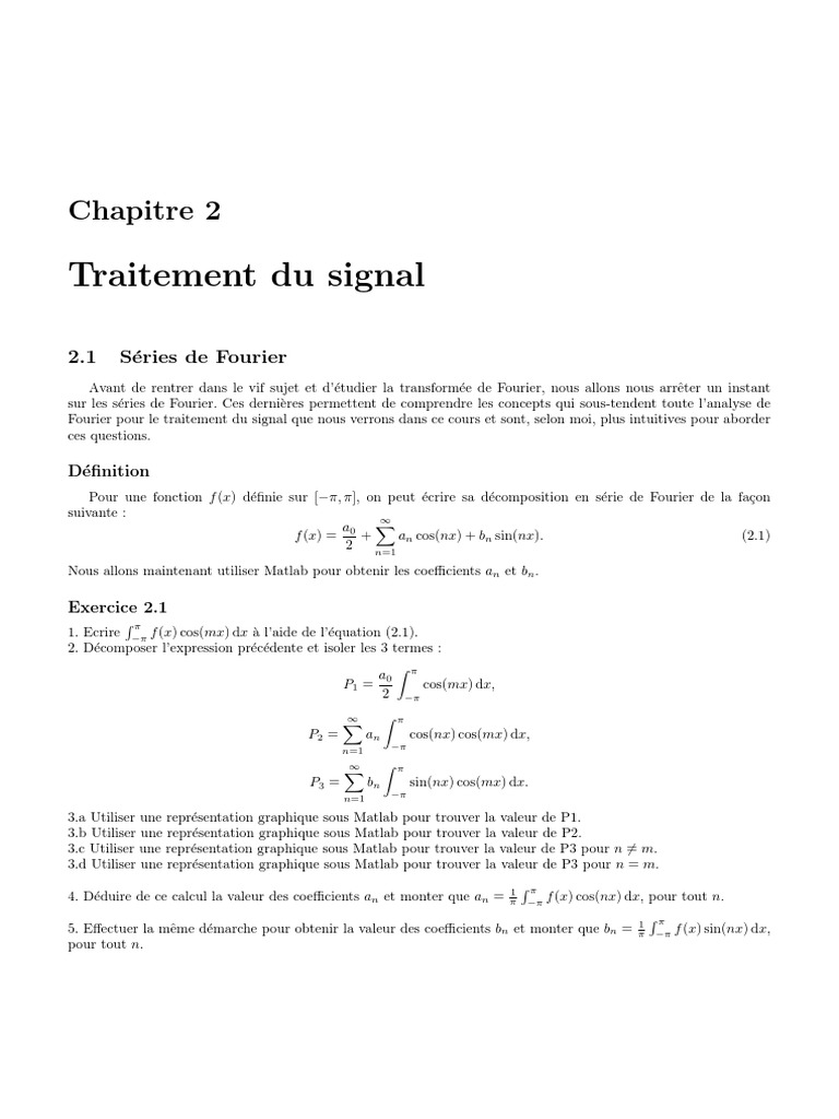 TP Traitement Du Signal +correction Matlab | PDF