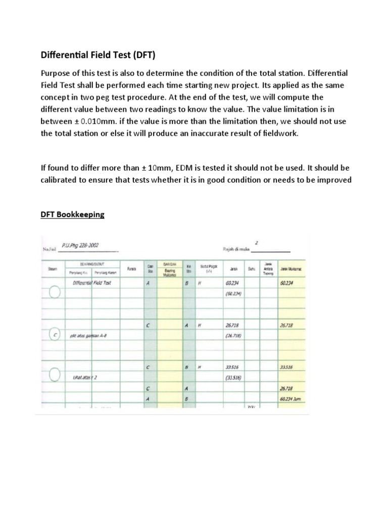 Differential Field Test (DFT) | PDF