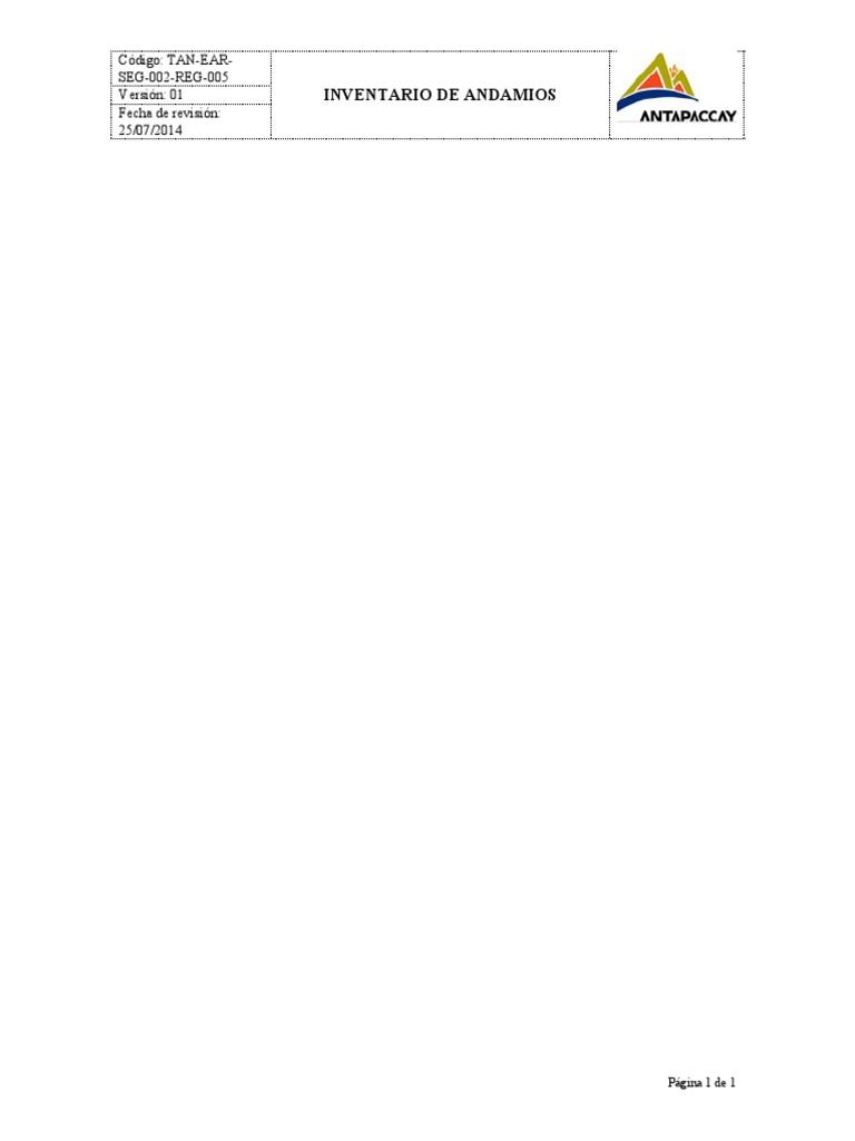 Inventario de Andamios | PDF