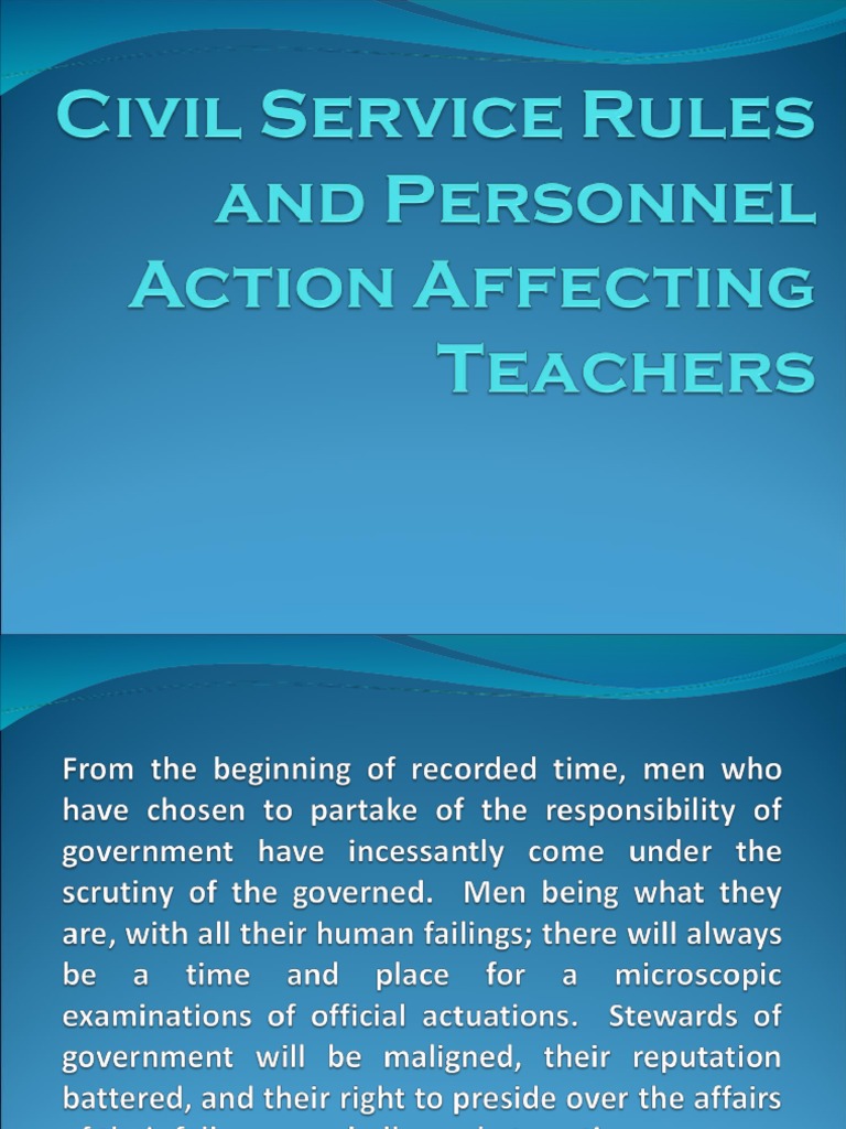 Civil Service Rules and Regulations | PDF | Legal Liability | Tort