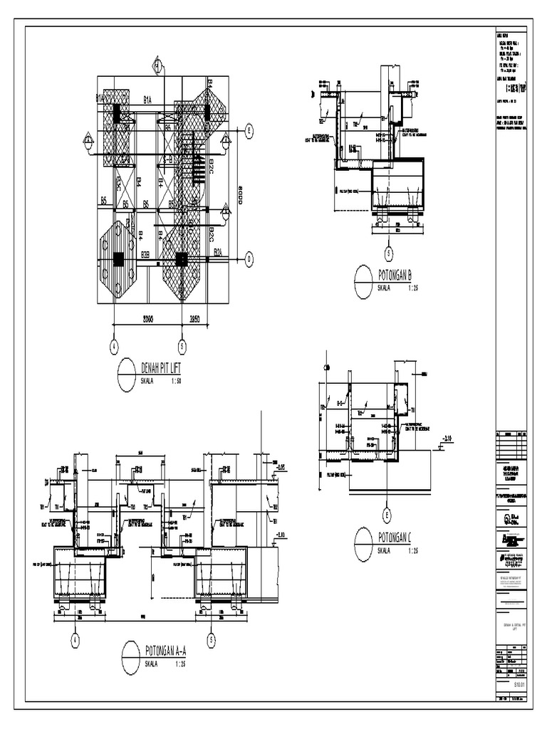 Denah & Detail Pit Lift | PDF