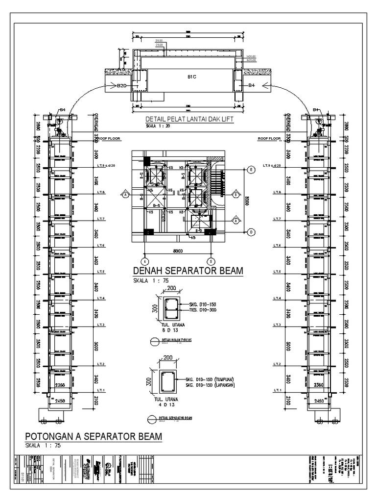 Elevator Separator Beam Details | PDF