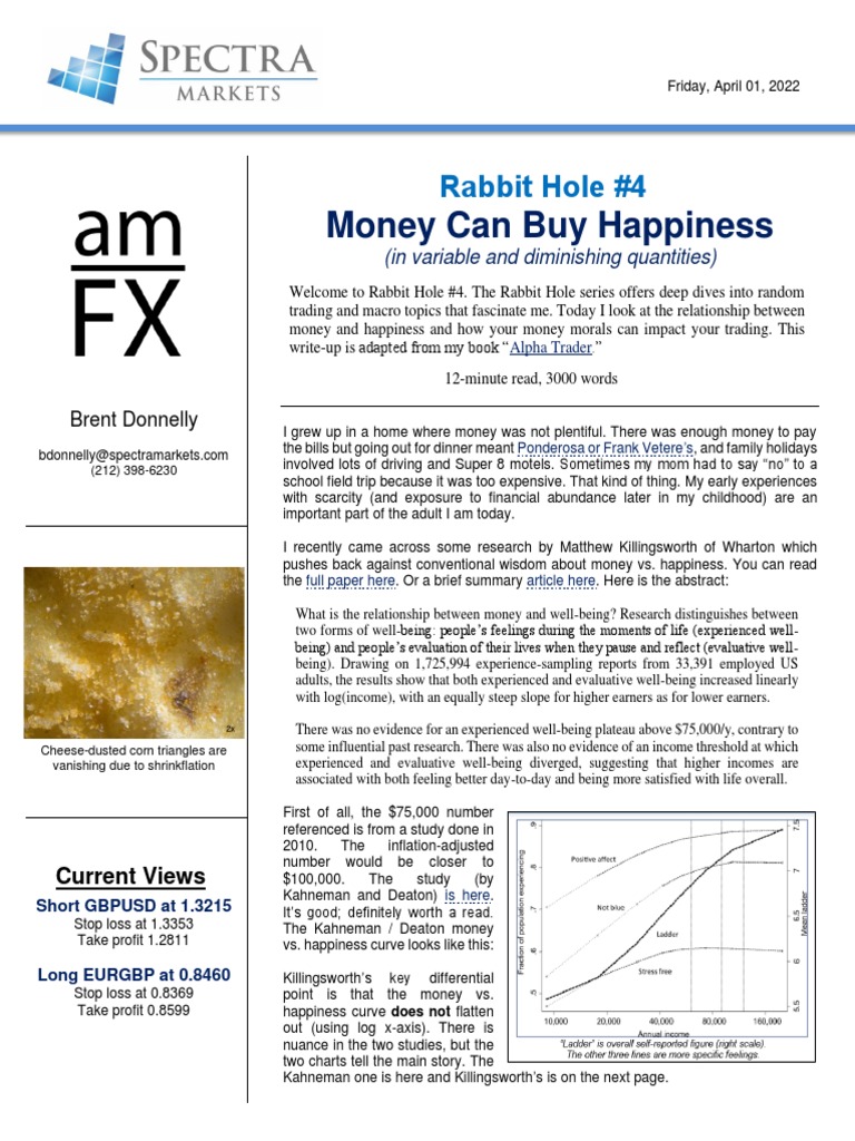 Money and Happiness: An Analysis of the Relationship Between Income and ...