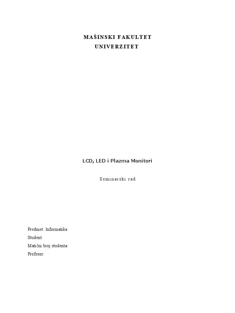 LCD, Led I Plazma Monitori | PDF