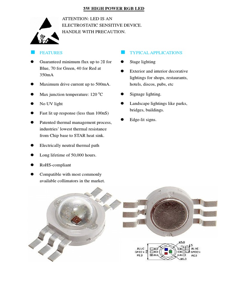Features Typical Applications | PDF | Light Emitting Diode | Rgb Color ...