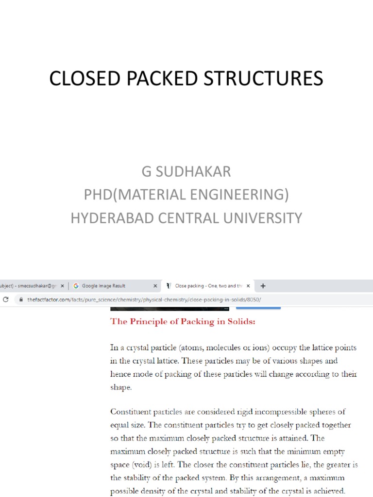 Closed Packed Structures | PDF