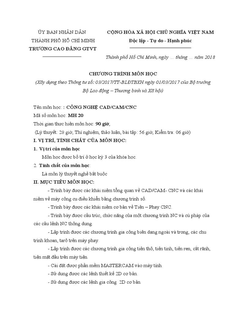 MH20- công nghệ CAD-CAM-CNC | PDF