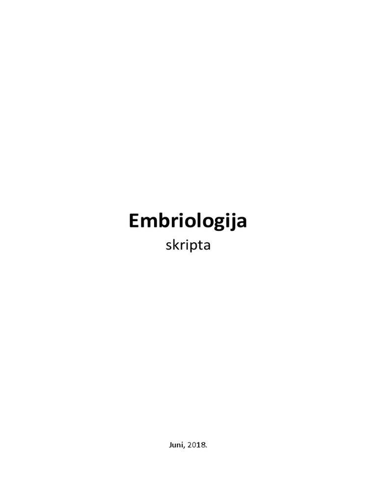 Embriologija Skripta | PDF