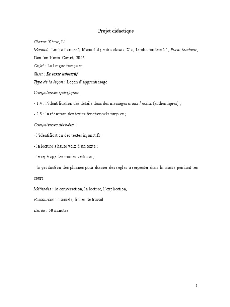 Le Texte Injonctif | PDF