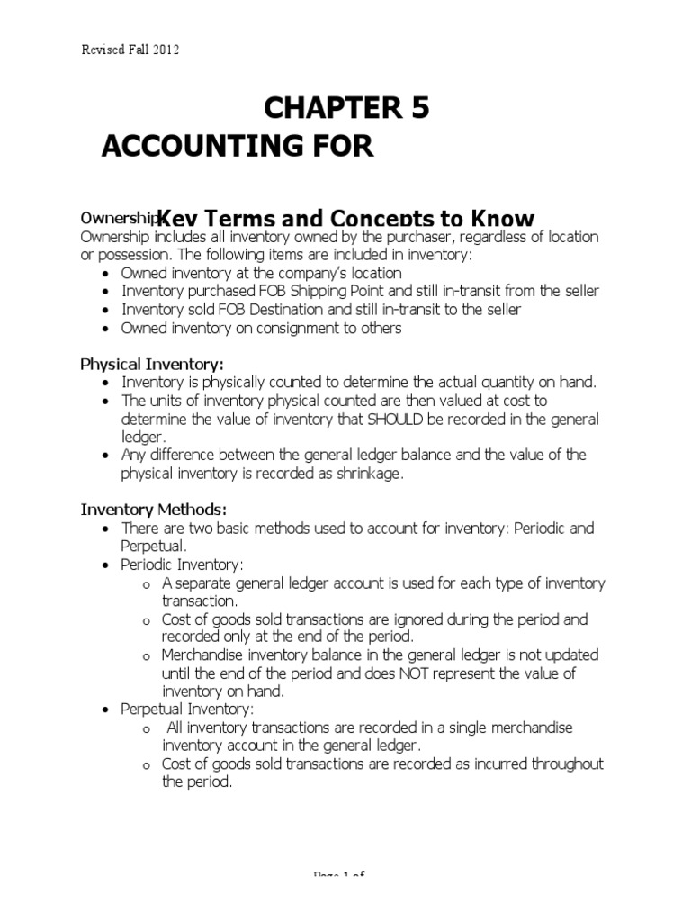 ACC101 Chapter5new | PDF