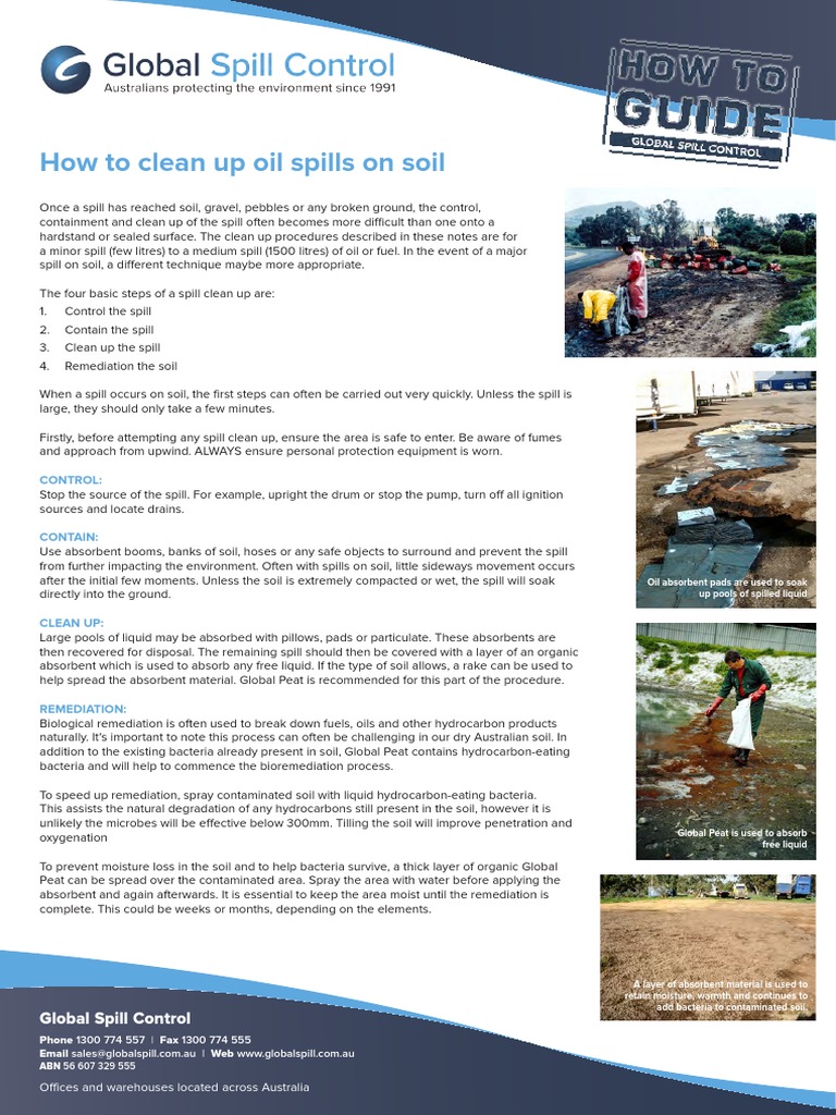 Oil Spill Cleanup Procedures for Soil | PDF | Oil Spill | Environmental ...