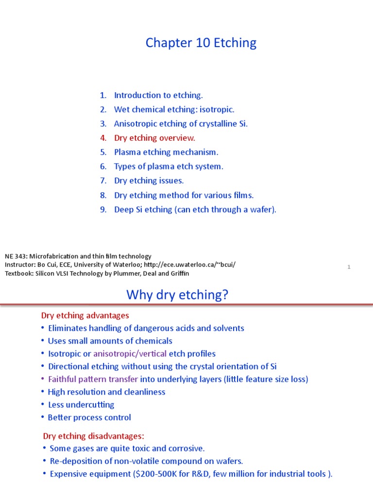 Chapter 10 Etching - II | PDF