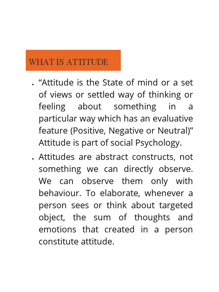 What Is Attitude | PDF | Attitude (Psychology) | Affect (Psychology)