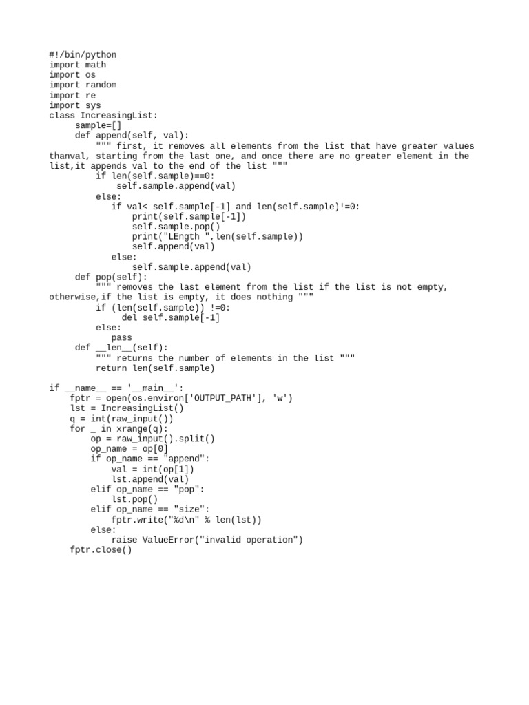 Python Increasing List | PDF
