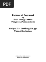 Reaksyong Papel.1 Pagbasa at Pagsusuri NG Iba't Ibang Teksto | PDF