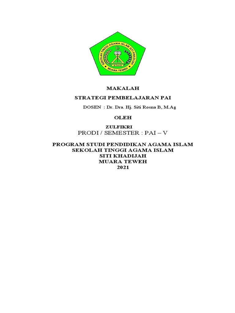 Strategi Pembelajaran PAI Efektif | PDF