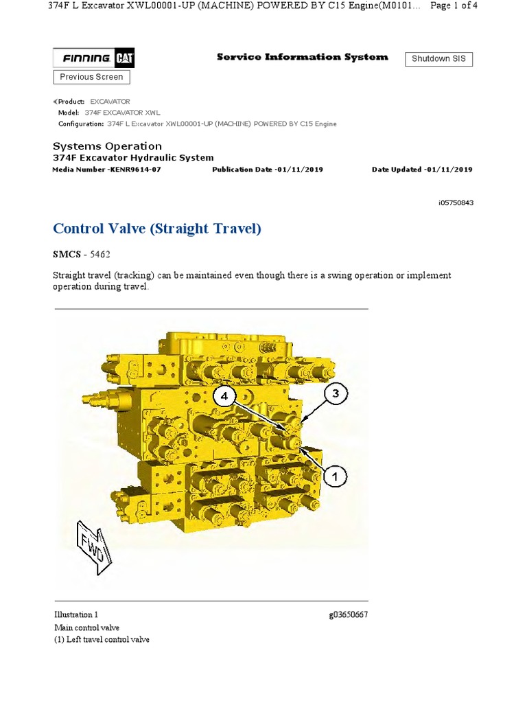 374F Control Valve (Straight Travel) CAT EXCAVATOR | PDF