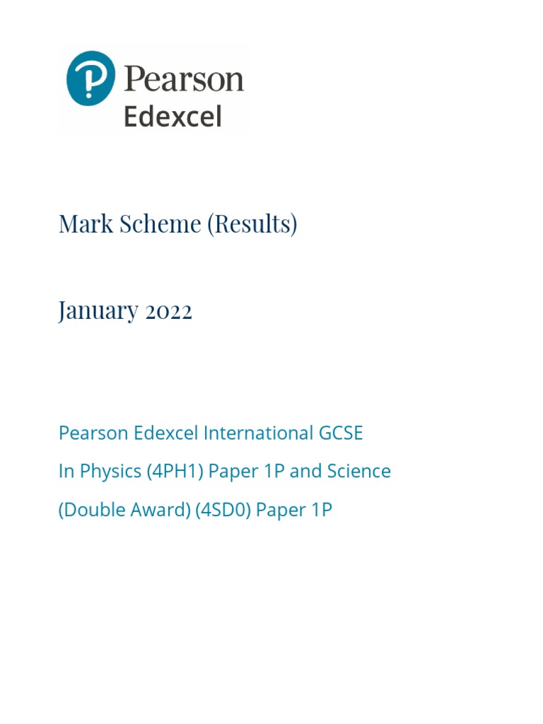 Jan 2022 Phy P1 MS | PDF