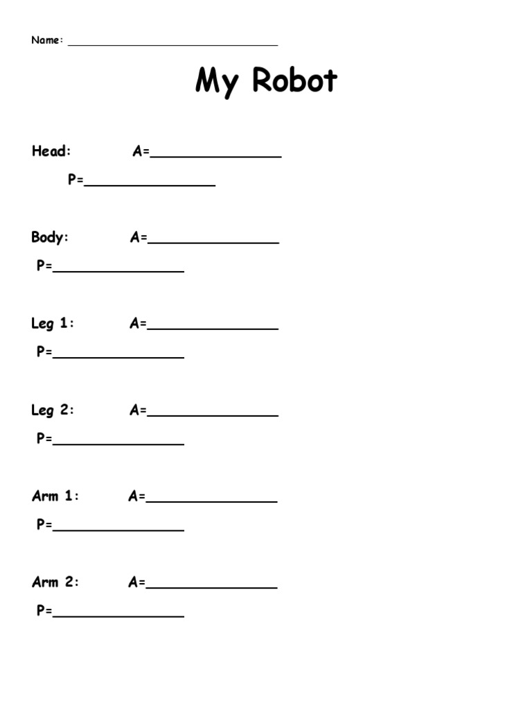 My Robot Worksheet | PDF