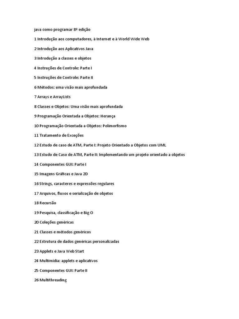 Java: Como Programar 8ª Edição | PDF