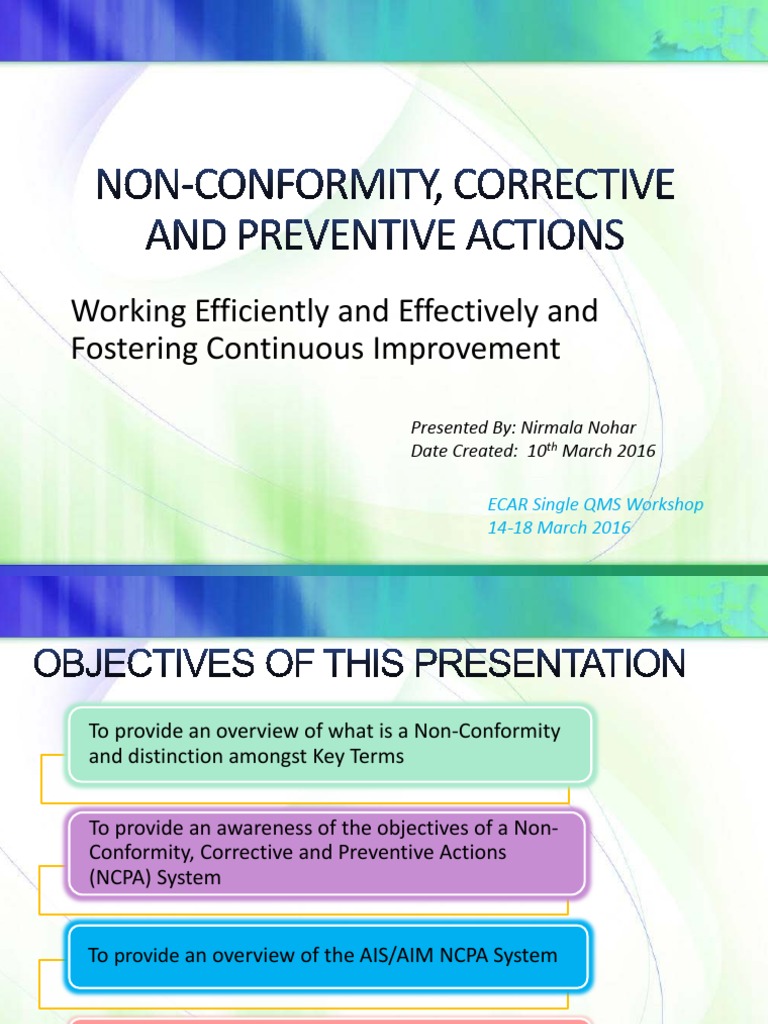 Non-Conformity, Corrective Actions, and Preventive Actions | PDF | Business