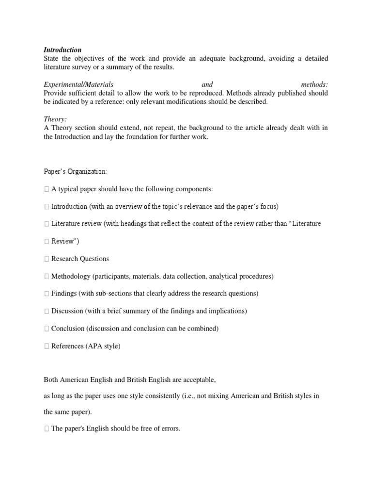 Experimental/Materials and Methods | PDF | Citation | Paragraph