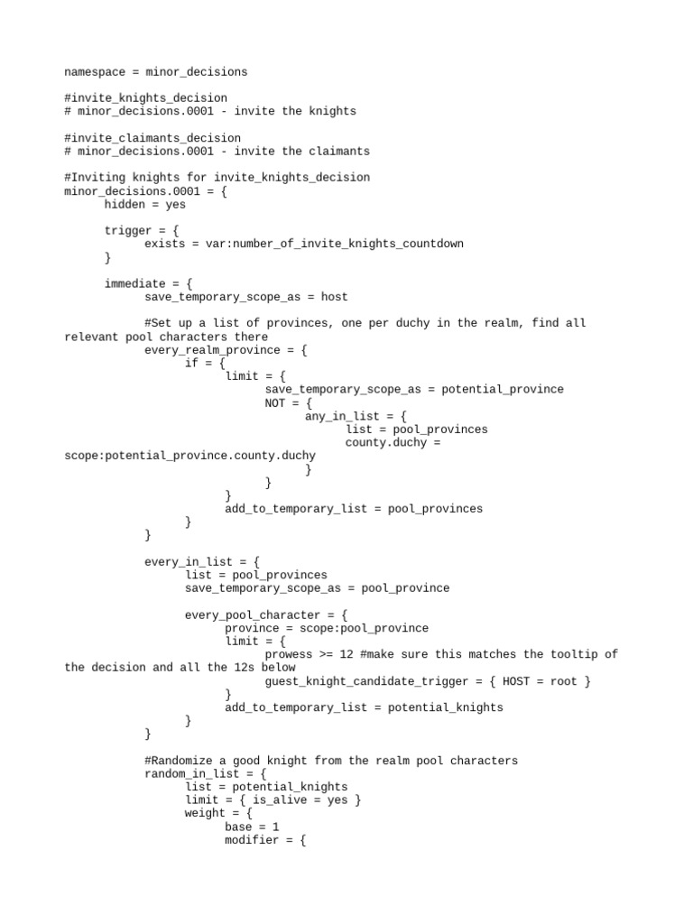 Minor Decision Events | PDF