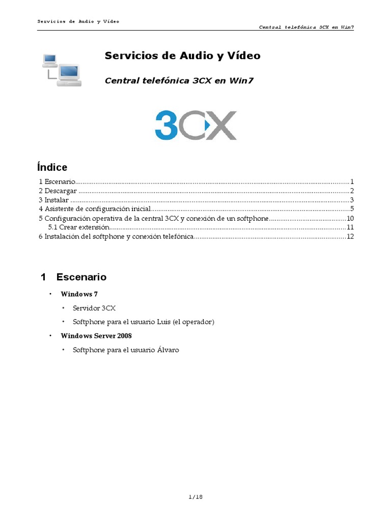 Servicios de Audio y Vídeo: Central Telefónica 3CX en Win7 | PDF | Windows 7 | Informática