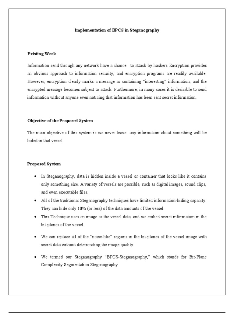 BPCS-Steganography Implementation Guide | PDF | Information Technology ...