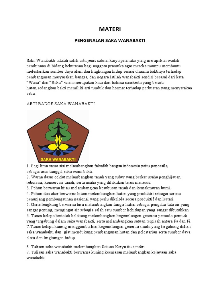 Saka Wanabakti: Pramuka dan Konservasi Hutan | PDF