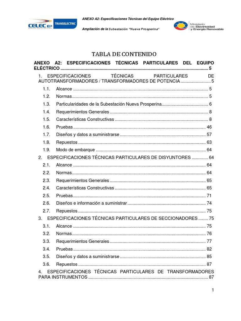 Tabla de Contenido | PDF