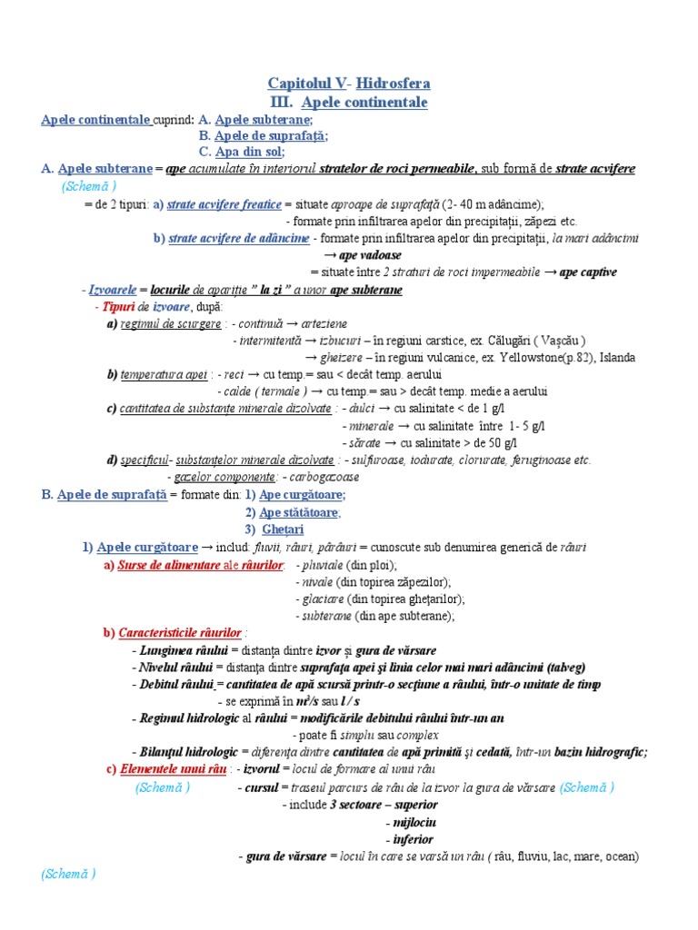 III. Apele Continentale | PDF