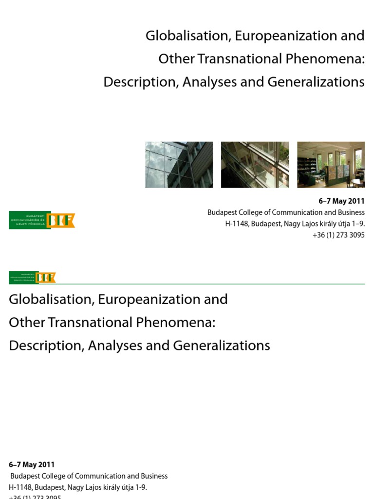 Booklet of Abstracts - Conference Globalisation, Europeanization and ...