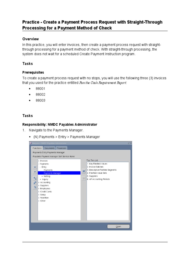 Practice - Create A Payment Process Request With Straight-Through ...