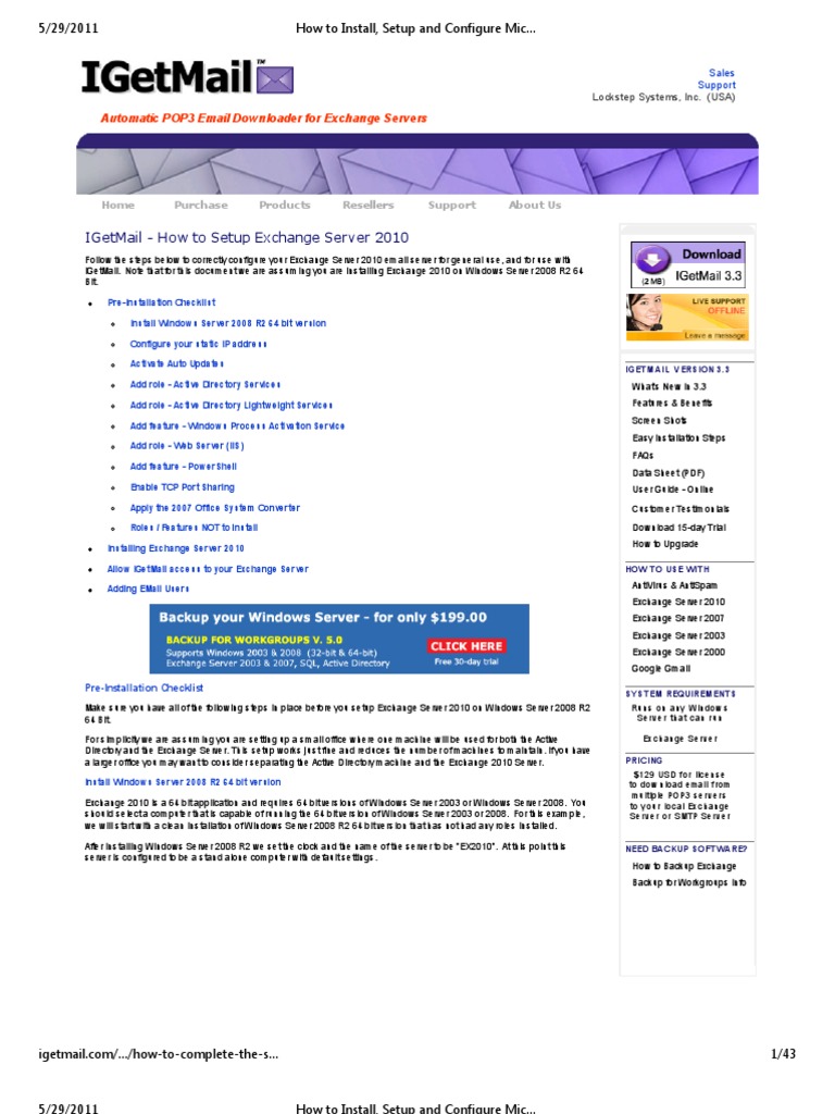 How To Install, Setup and Configure Microsoft Exchange Server 2010 ...