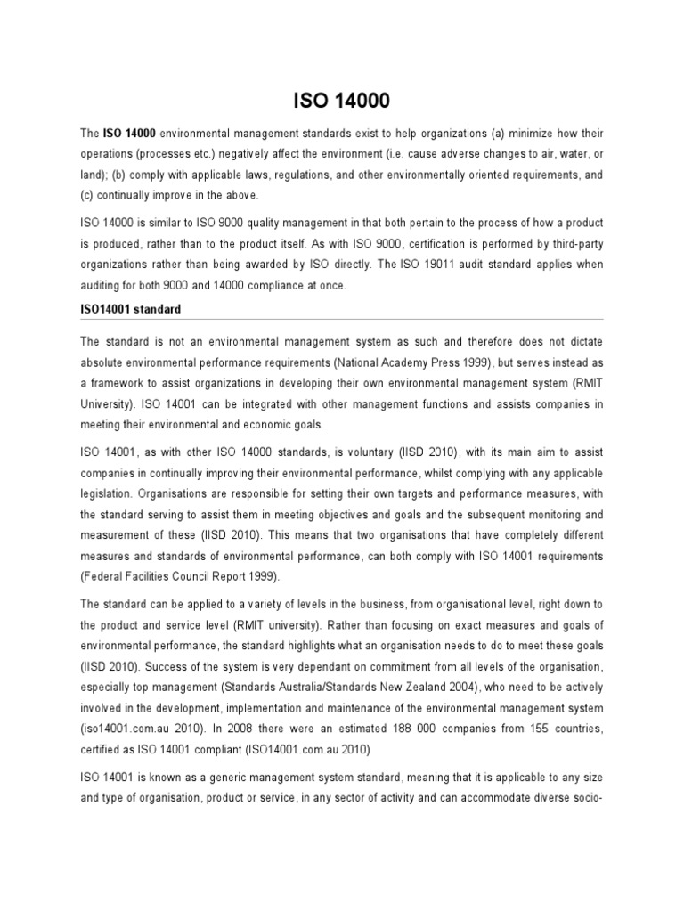 ISO 14000: Your Guide to Environmental Management Standards | PDF ...