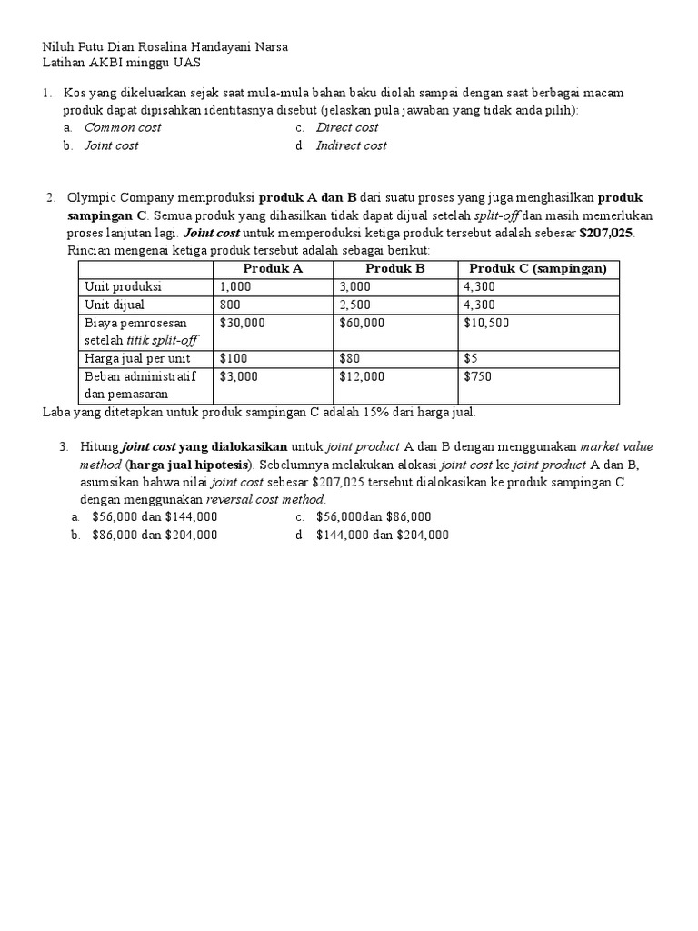 Latihan Soal AKBI-1 | PDF