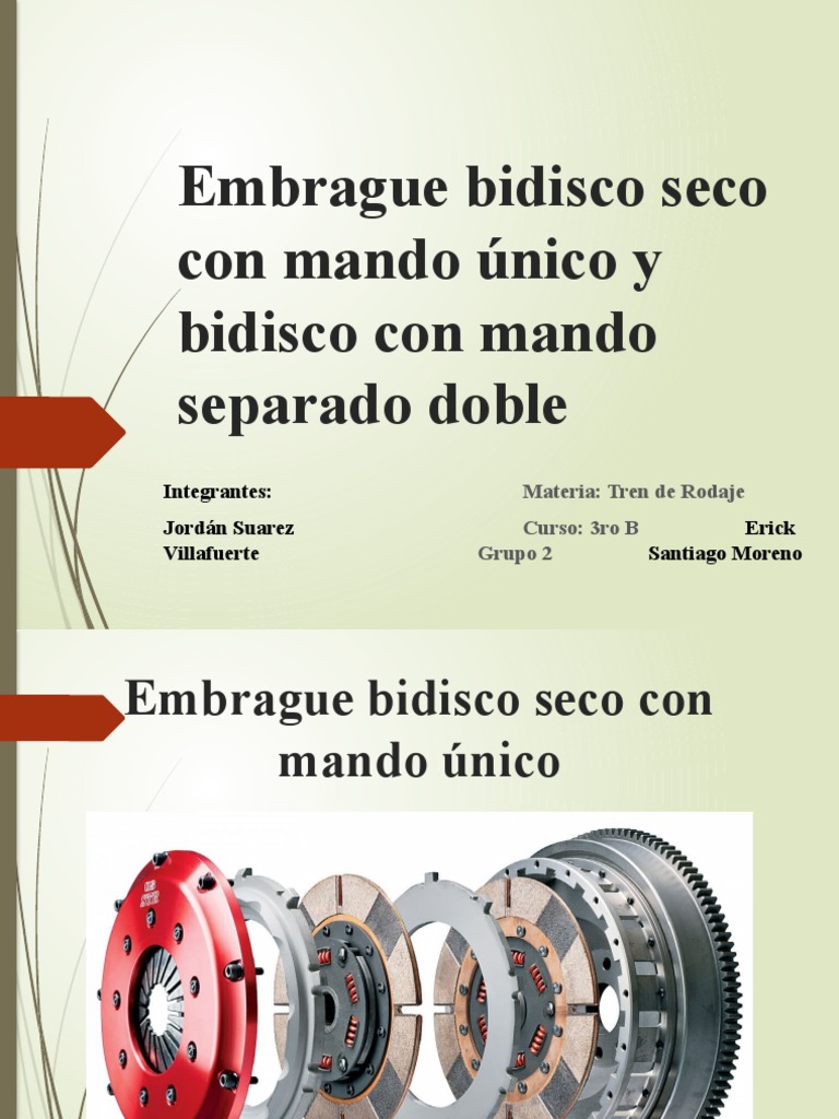 Embrague Bidisco Seco Con Mando Único y Bidisco | PDF | Embrague ...