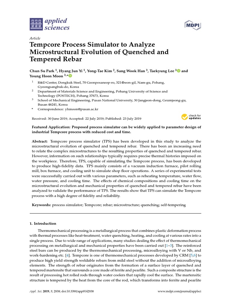 Tempcore Process Simulator To Analyze Microstructural Evolution of ...