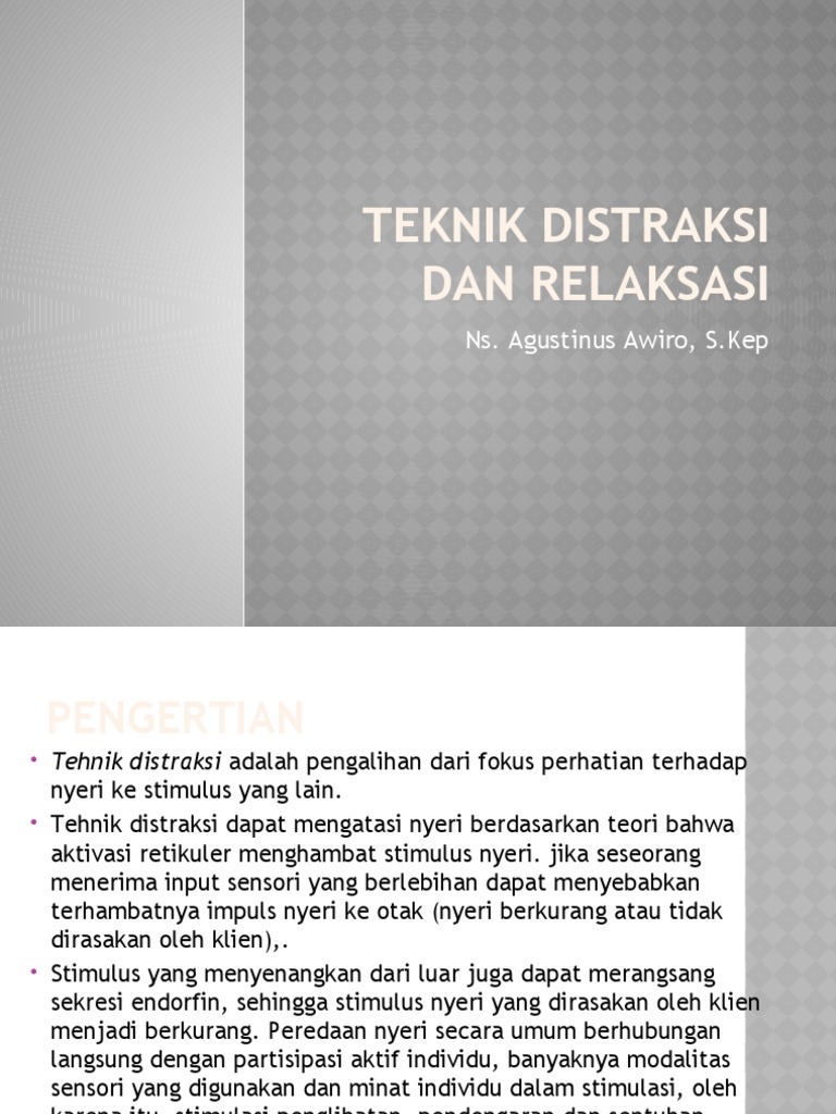 Teknik Distraksi Dan Relaksasi | PDF
