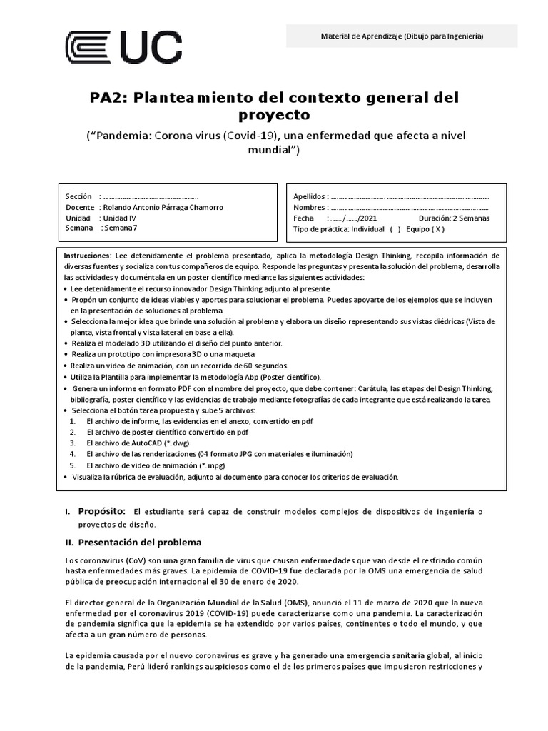 01 Pa2 Planteamiento Del Contexto Del Proyecto | PDF