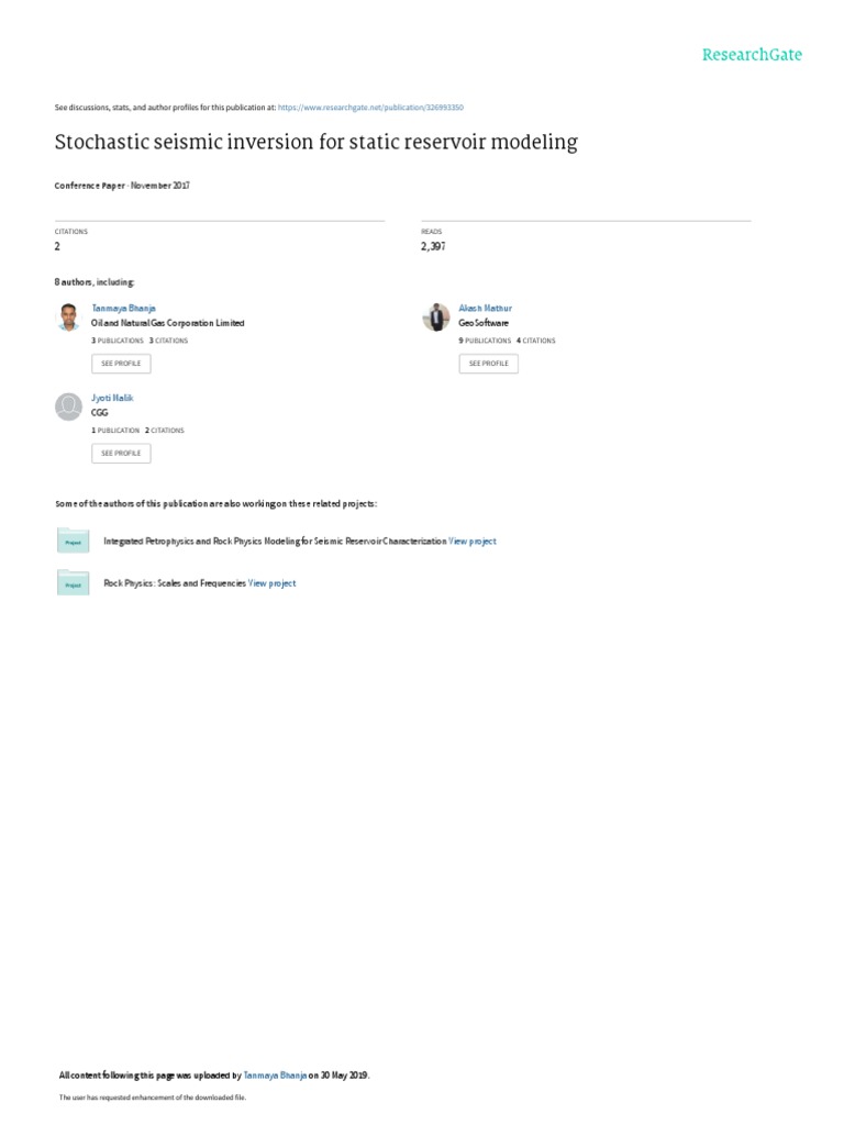 Stochastic Seismic Inversion | PDF