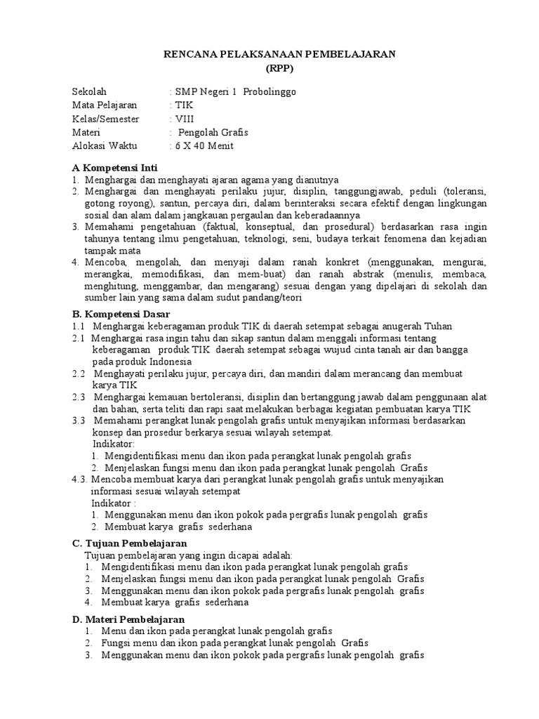 Prota SMP Tik | PDF | Karier & Perkembangan | Seni