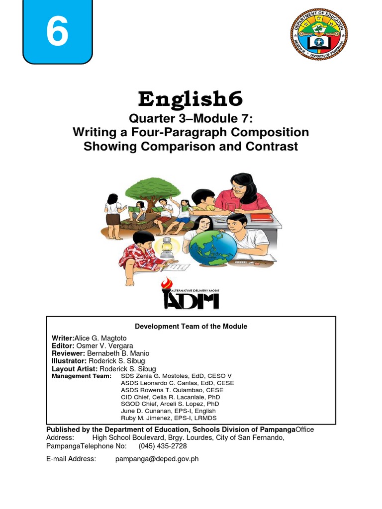 English6 Quarter3 Module7 Writing A Four Paragraph Composition Showing ...