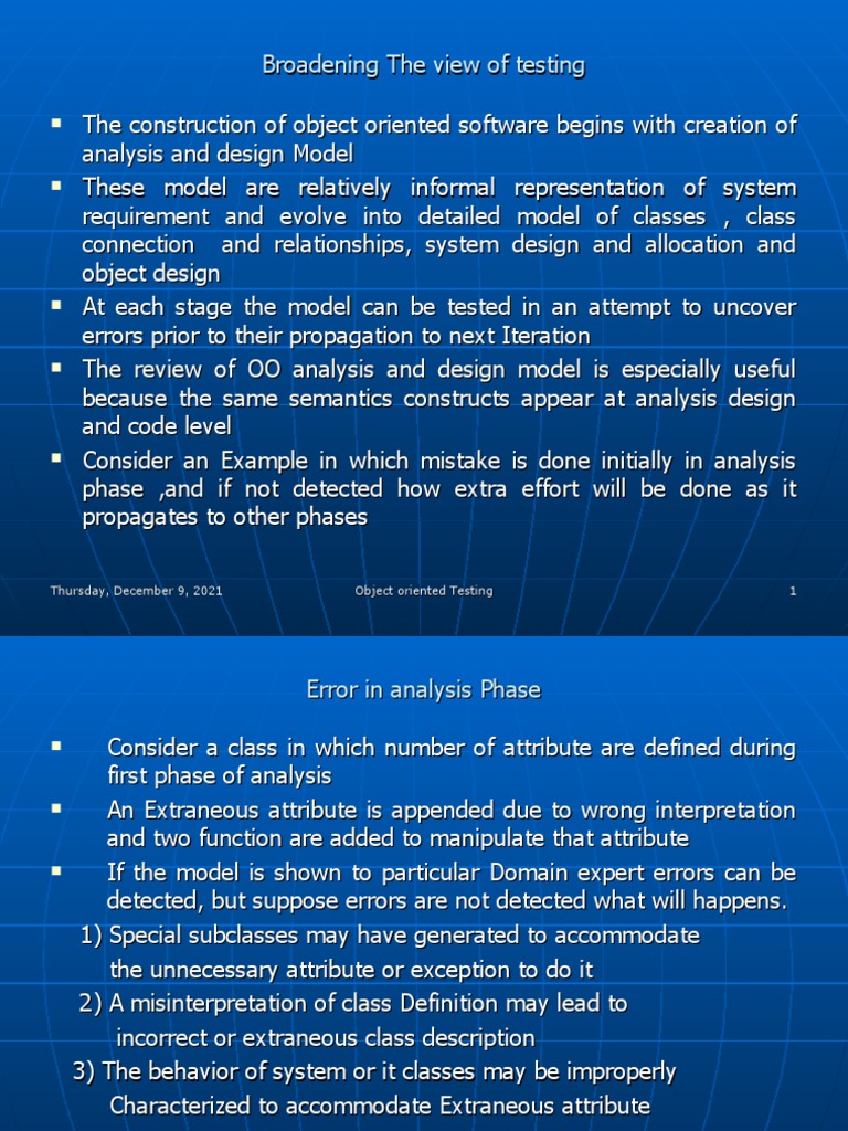 Ooad Testing Iii Pdf Software Testing Class Computer Programming 