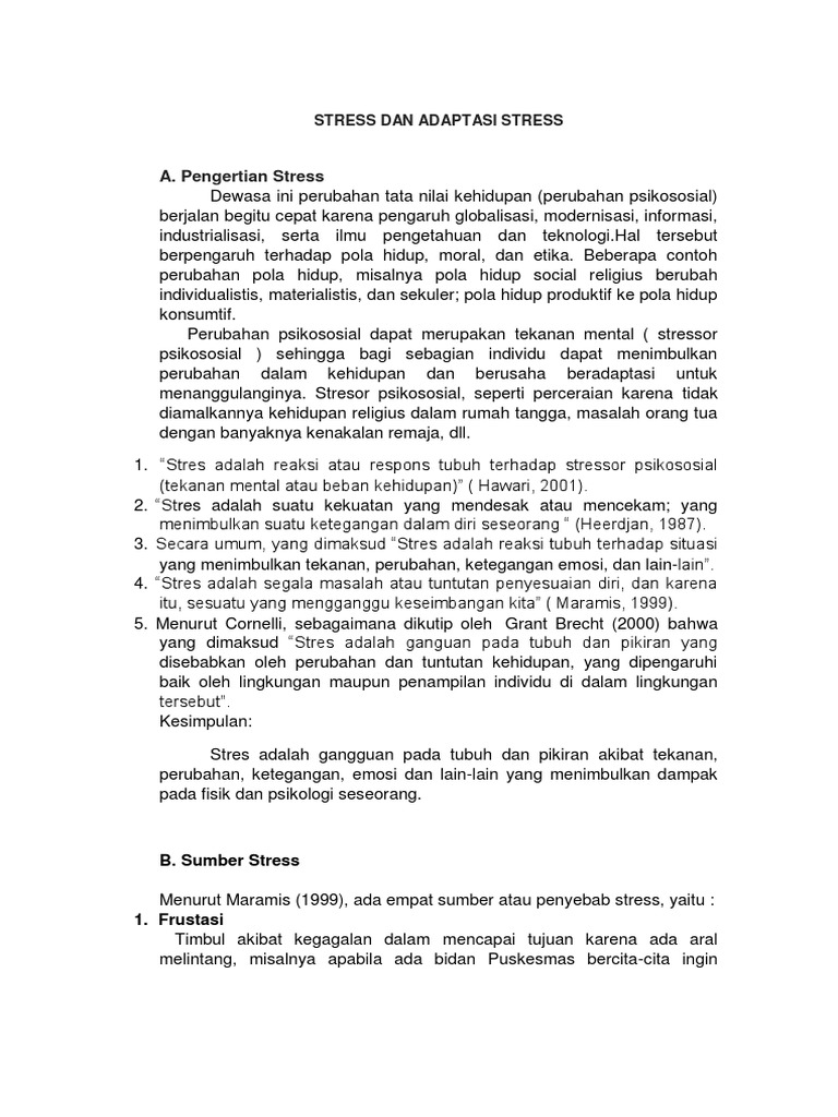 Materi Stress Dan Adaptasi | PDF