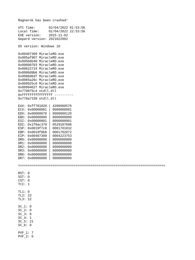Game Crash Log | Download Free PDF | Computer Science | Computer Libraries