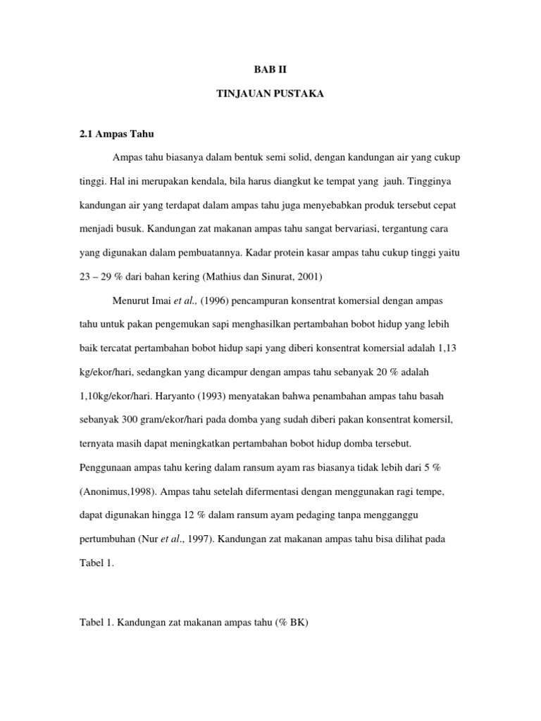 Pengaruh Imbangan Ampas Tahu Dan Onggok Yang Difermentasi Dengan Ragi ...