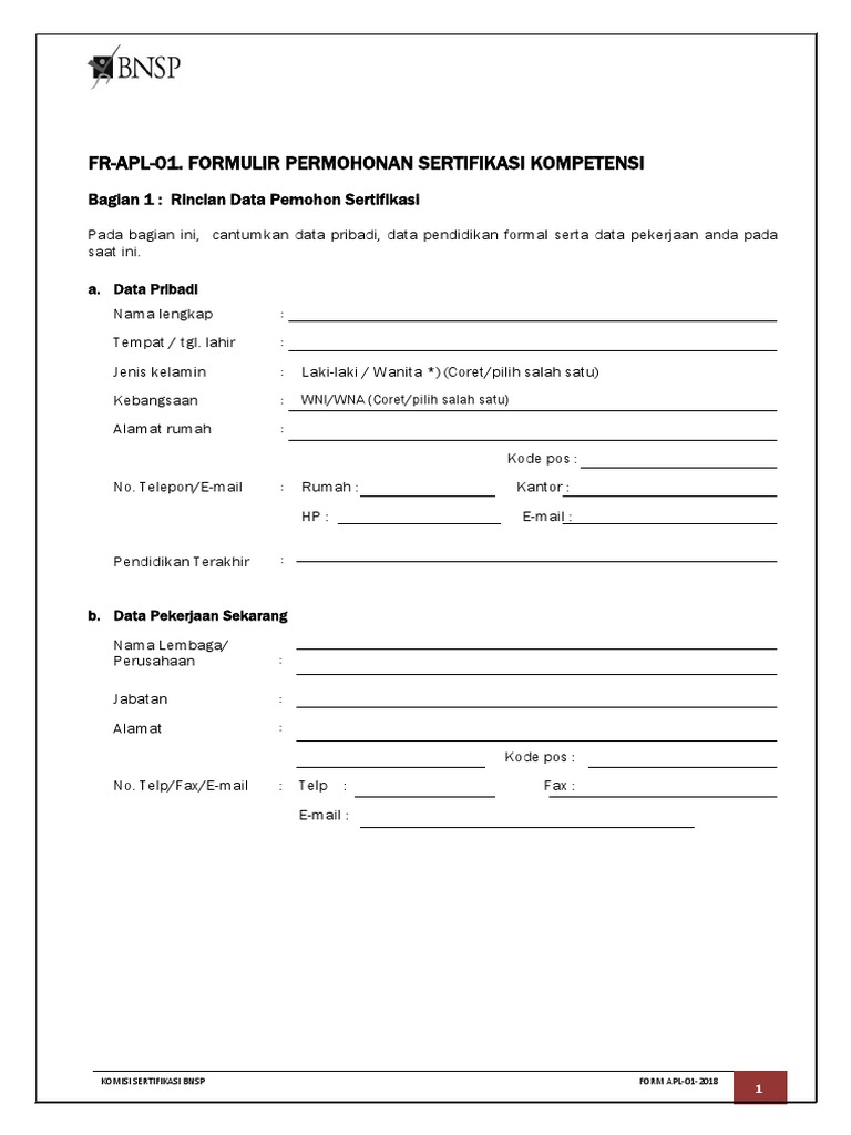 Form Apl 01 | PDF