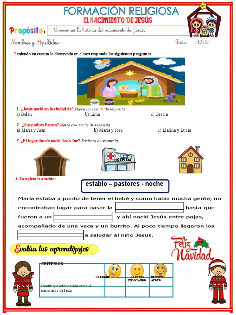 Ficha El Nacimiento de Jesús | PDF